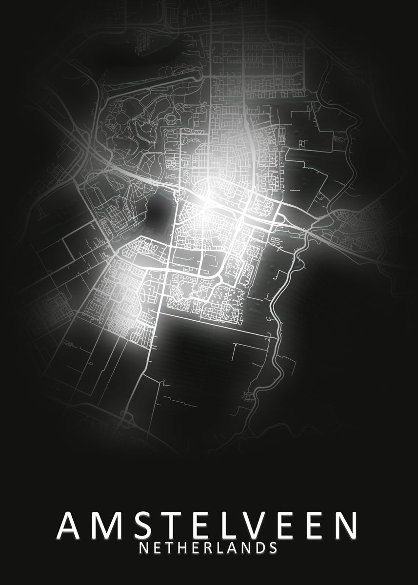 'Amstelveen Netherlands' Poster by City Map Art Prints | Displate