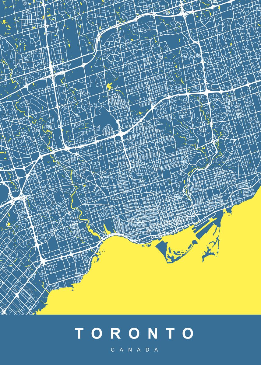 'Map Toronto Canada' Poster by UrbanMaps | Displate