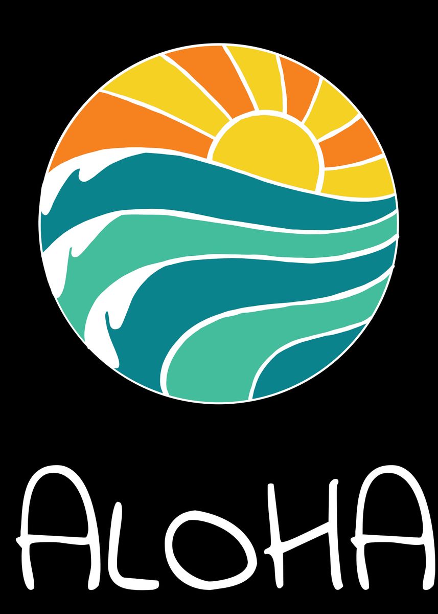 'Aloha Sun Ocean' Poster, picture, metal print, paint by Never Try ...