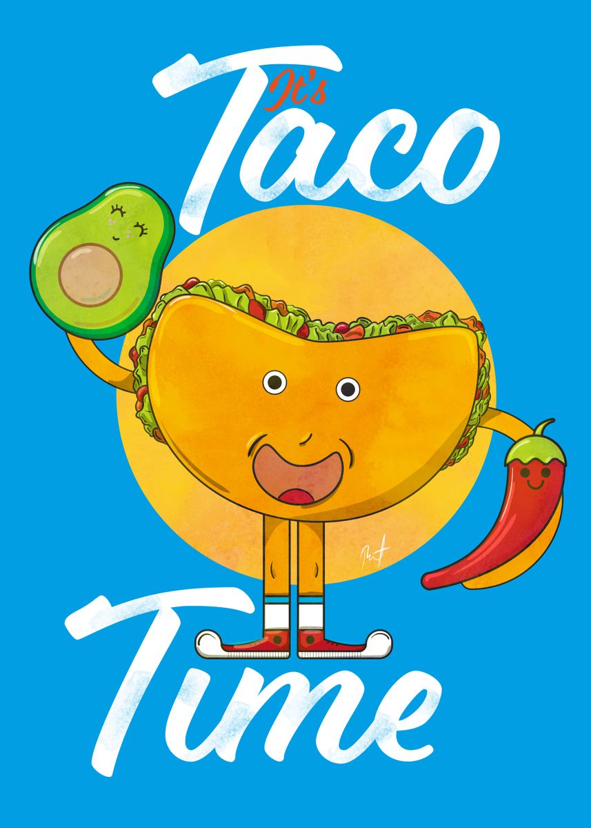 'Taco Time' Poster by Rafael Martínez | Displate