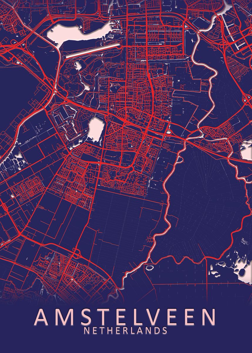'Amstelveen Netherlands ' Poster, picture, metal print, paint by City ...