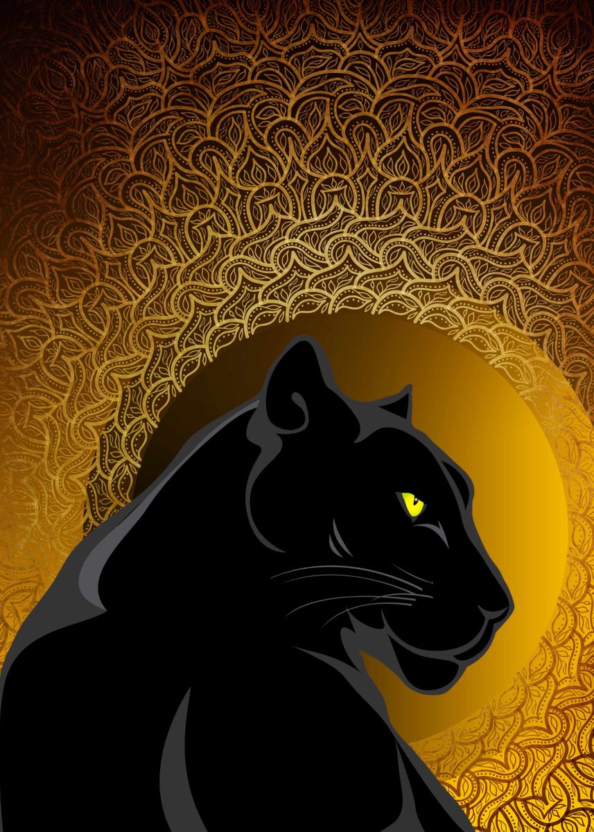 'Black panther mandala' Poster, picture, metal print, paint by CiniArt ...