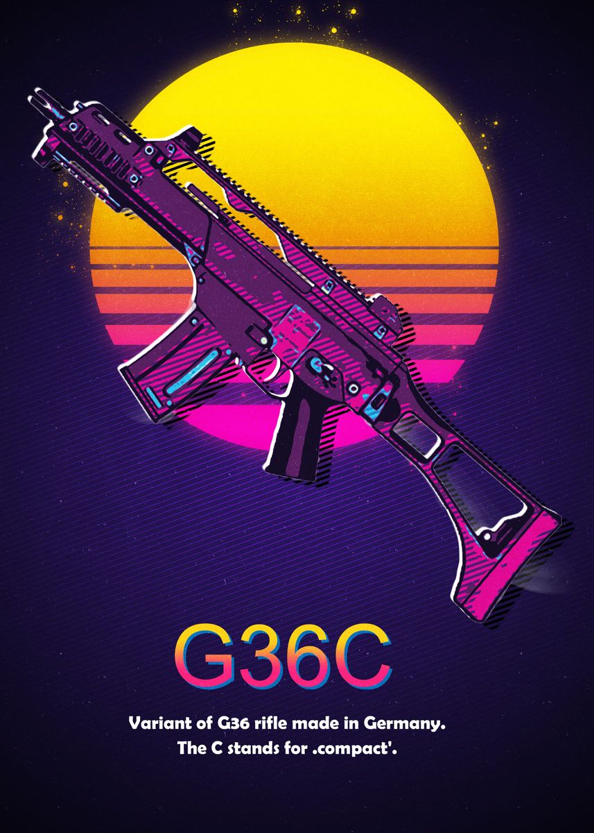 'G36C 80s' Poster, picture, metal print, paint by Oliver Qo | Displate