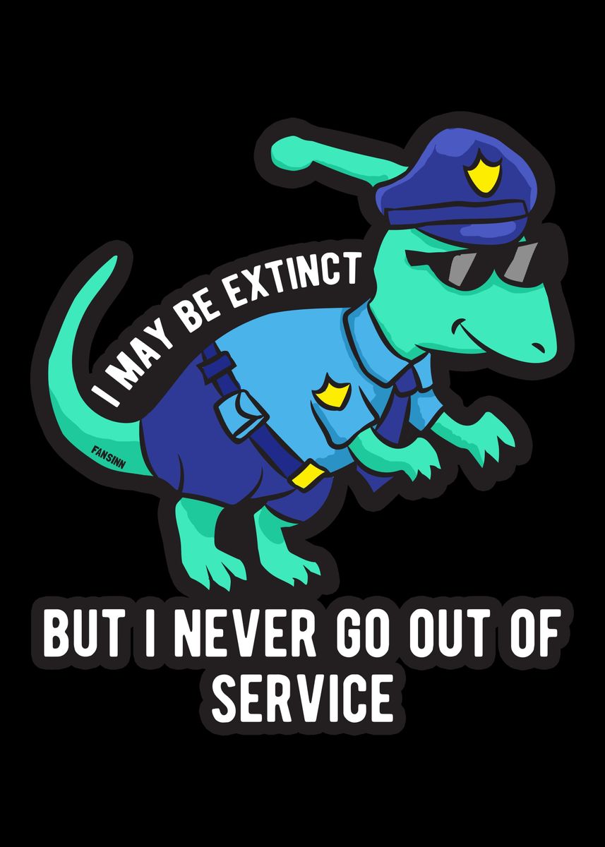 'Dinosaurs police prison Gi' Poster, picture, metal print, paint by ...