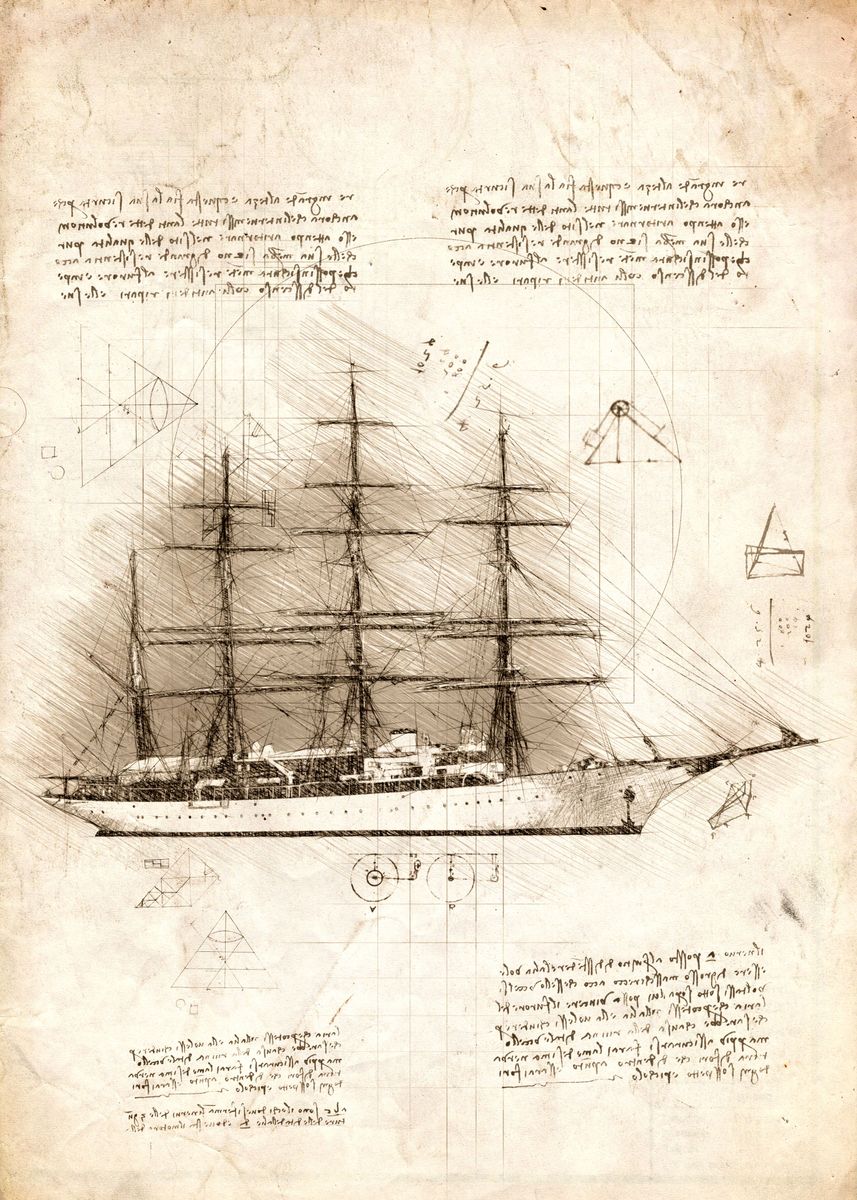 'Sailing Ship Side view' Poster, picture, metal print, paint by Cornel ...