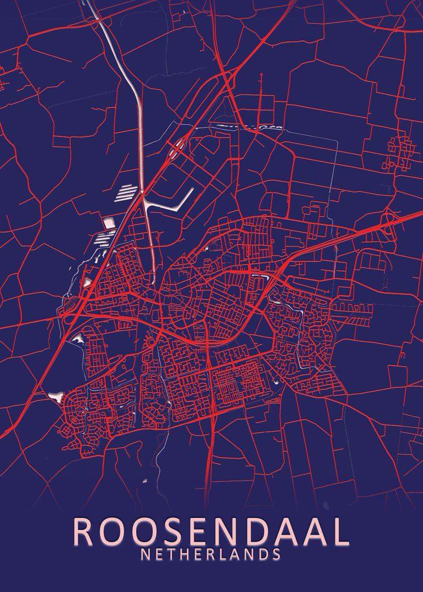 'Roosendaal Netherlands' Poster by City Map Art Prints | Displate