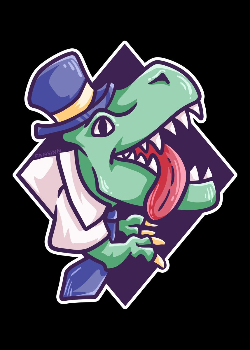 'Office TRex Dinosaur Hips' Poster, picture, metal print, paint by ...