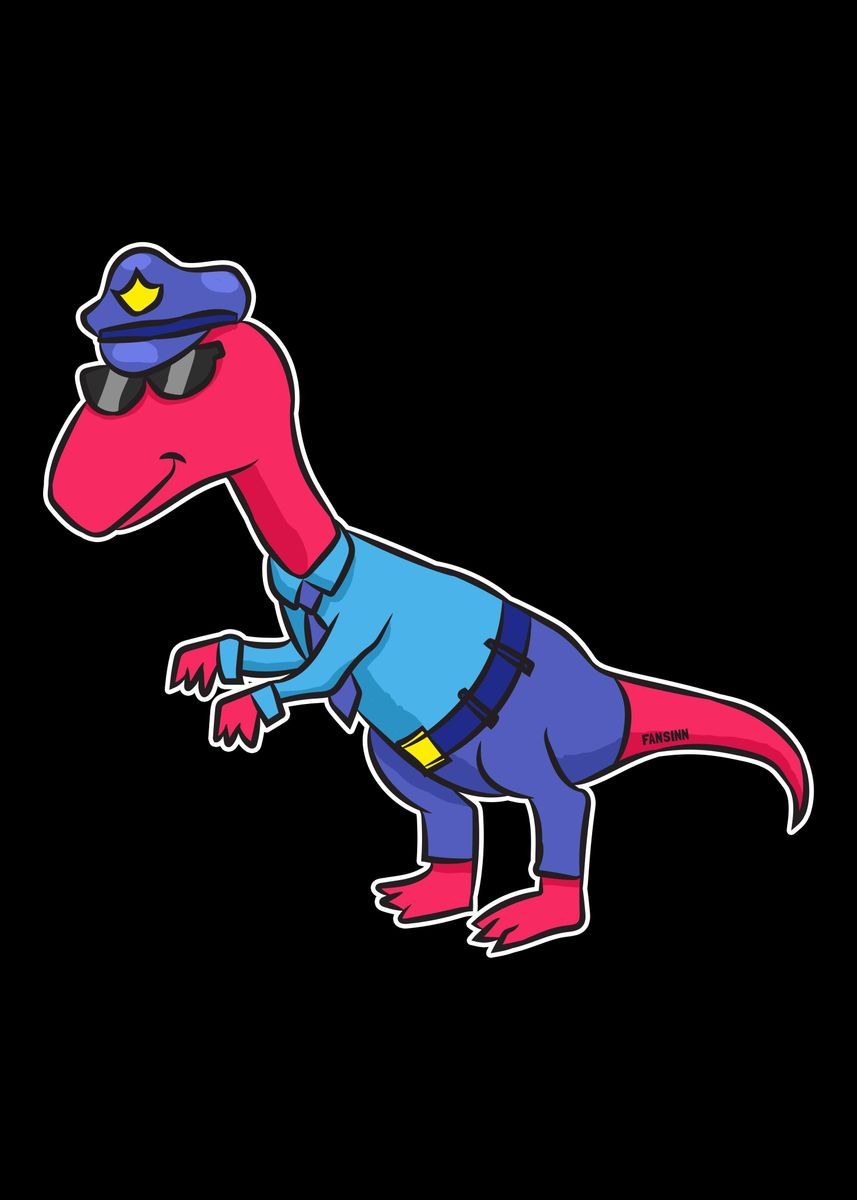 'Dinosaurs police carnivoro' Poster, picture, metal print, paint by ...