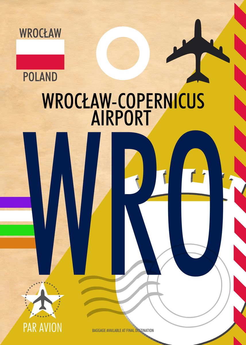 'POLAND WROCLAW AIRPORT WRO' Poster by Atomic Chinook | Displate