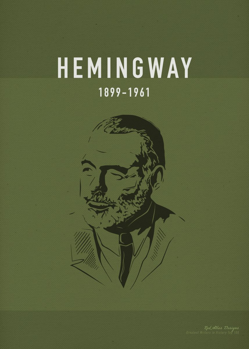 'Hemingway Author Art ' Poster, picture, metal print, paint by Design ...