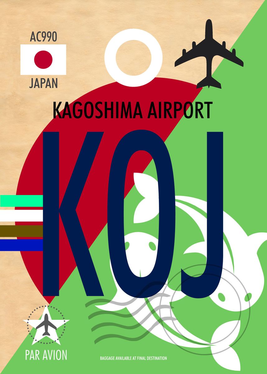 'KAGOSHIMA AIRPORT KOJ' Poster, picture, metal print, paint by Atomic ...