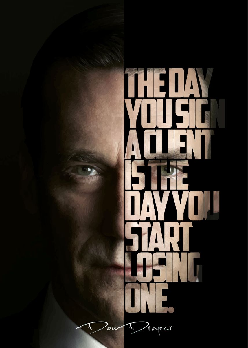 'Don Draper ' Poster, picture, metal print, paint by BnWDesigner | Displate