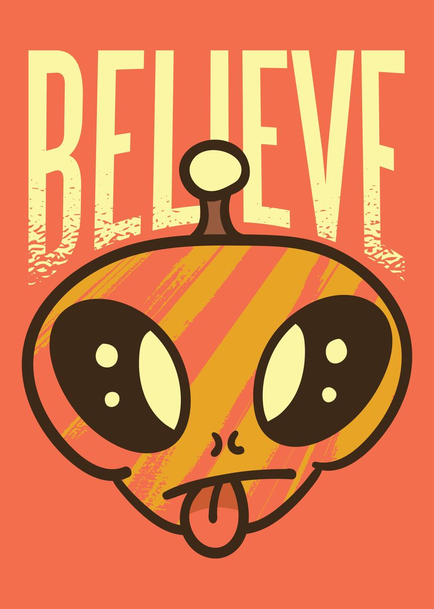 'Illustration of alien' Poster, picture, metal print, paint by ...