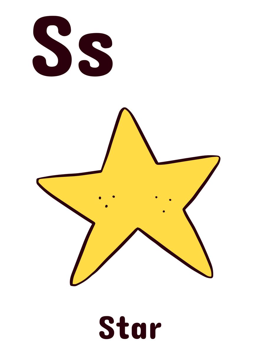 'ALPHABET KIDS ABC LETTER S' Poster, picture, metal print, paint by ...