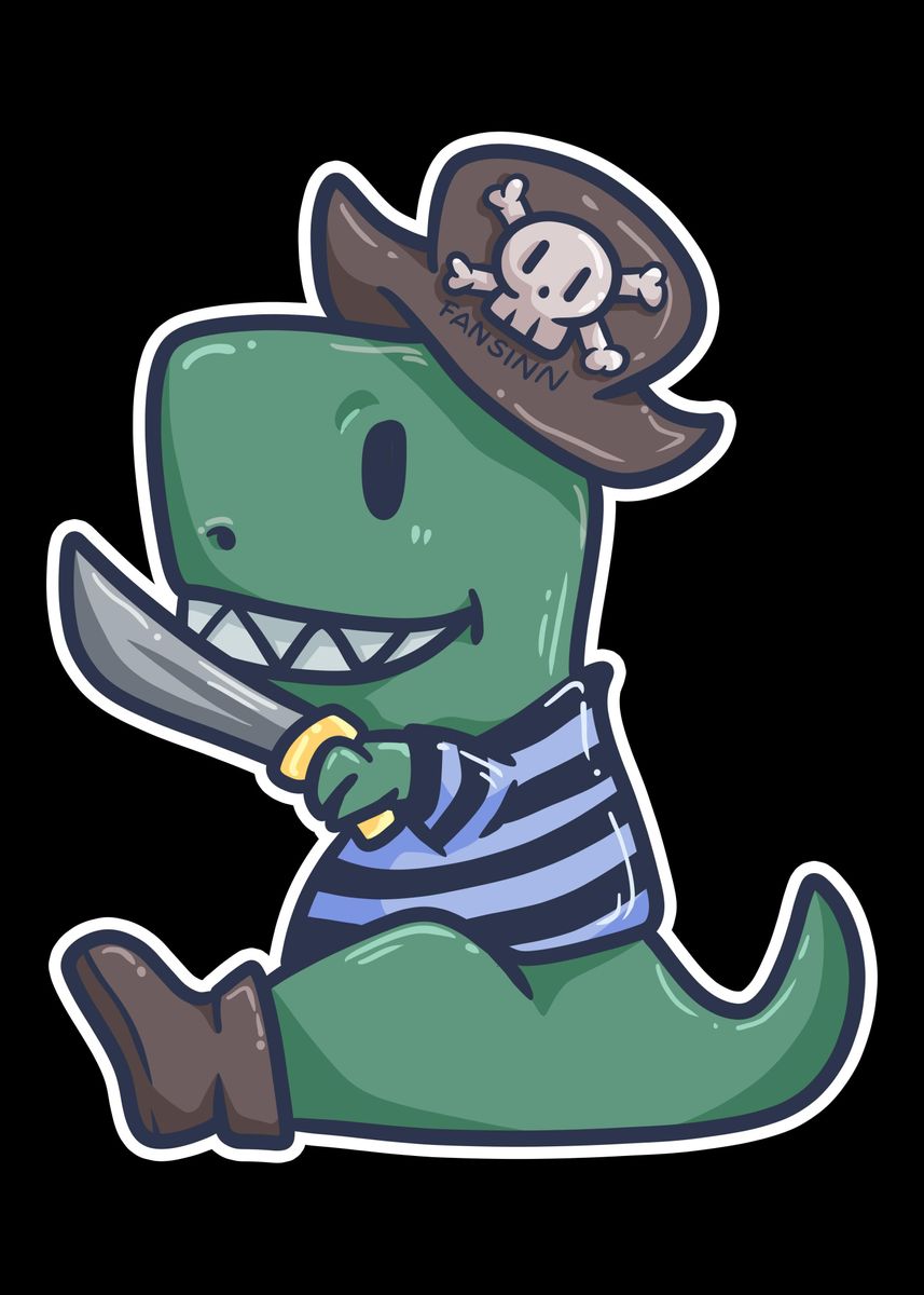 'Pirate Dinosaur TRex Skul' Poster by fansinn | Displate