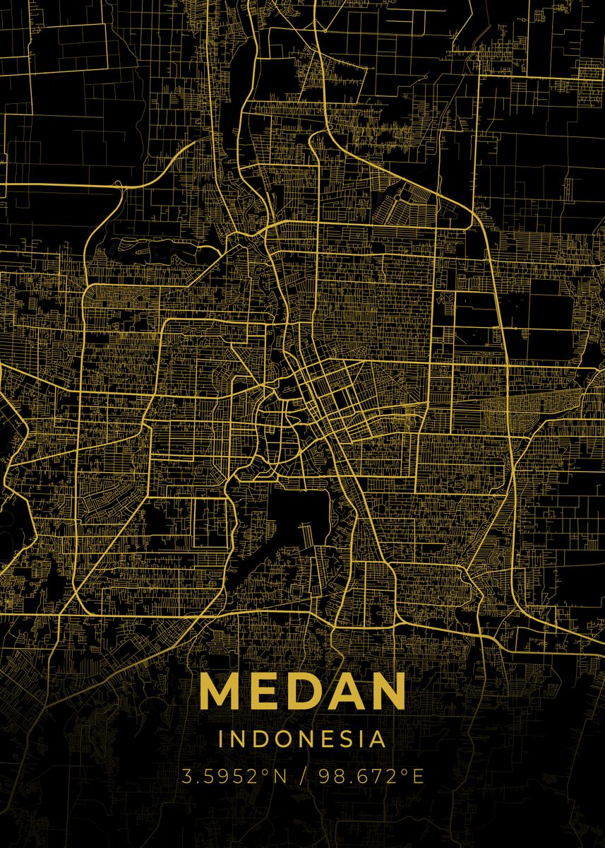 'Medan Indonesia' Poster, picture, metal print, paint by Conceptual ...