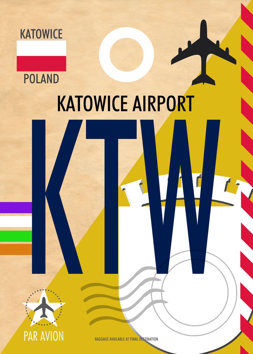 'KATOWICE AIRPORT KTW' Poster, picture, metal print, paint by Atomic ...