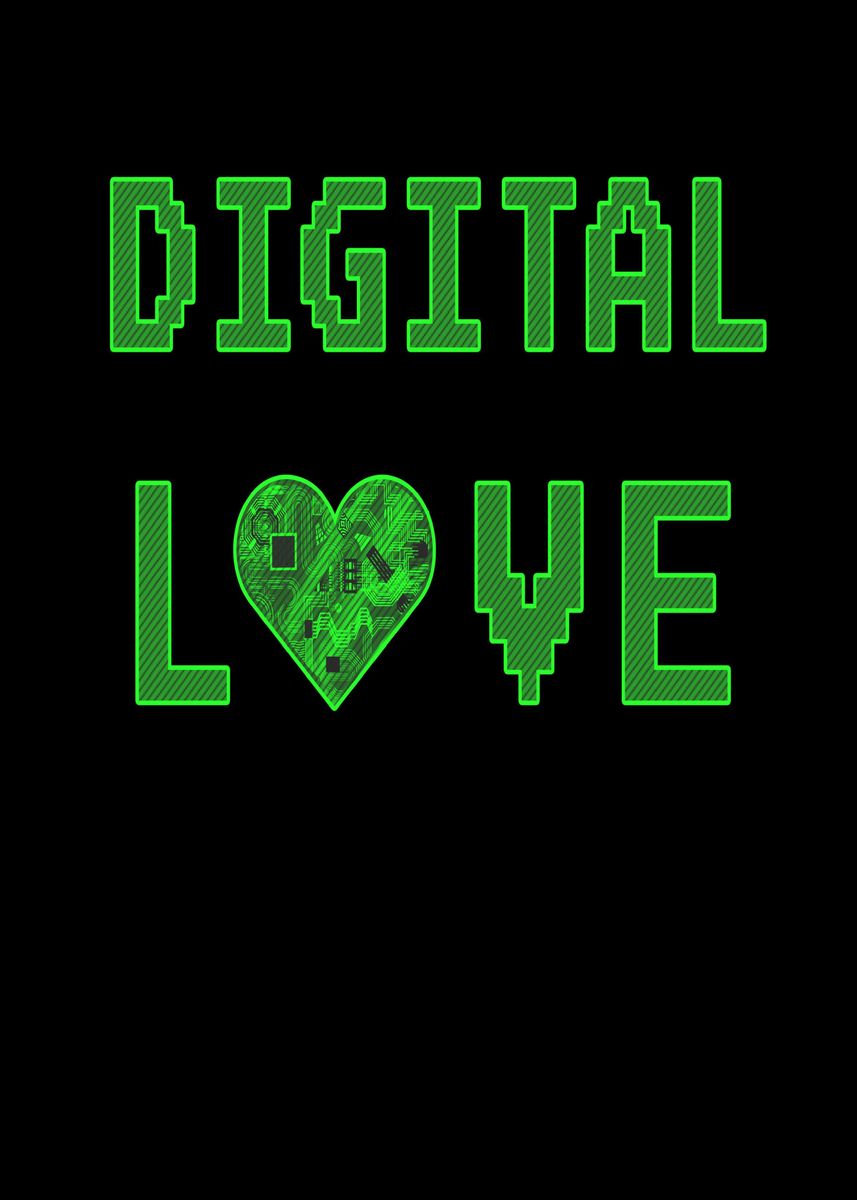 'Digital Love Love Heart' Poster, picture, metal print, paint by ...