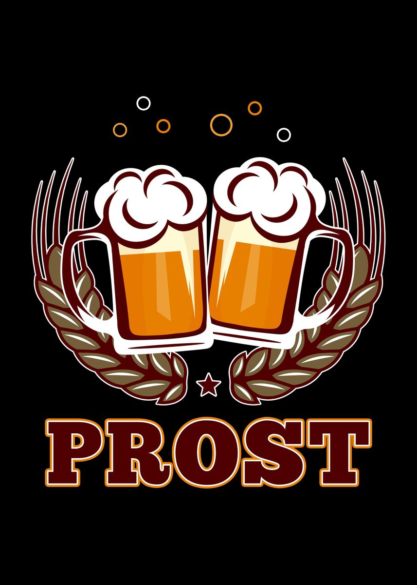 'Prost Bier Geschenke' Poster, picture, metal print, paint by ...