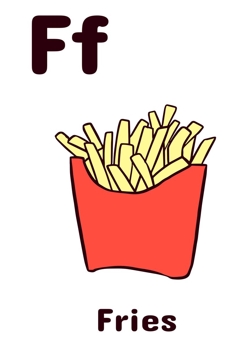 'ALPHABET KIDS ABC LETTER F' Poster, picture, metal print, paint by ...