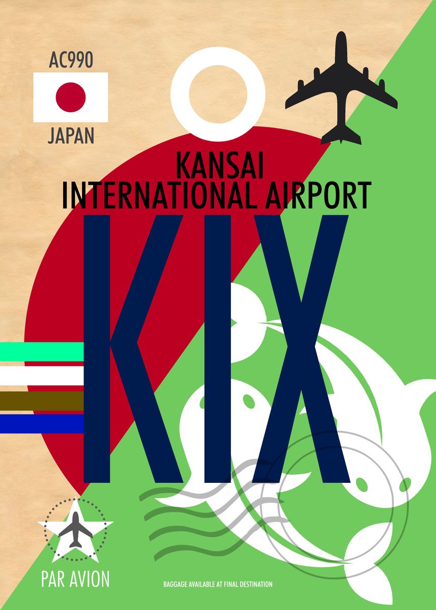 'JAPAN KANSAI AIRPORT KIX' Poster, picture, metal print, paint by Atomic Chinook | Displate