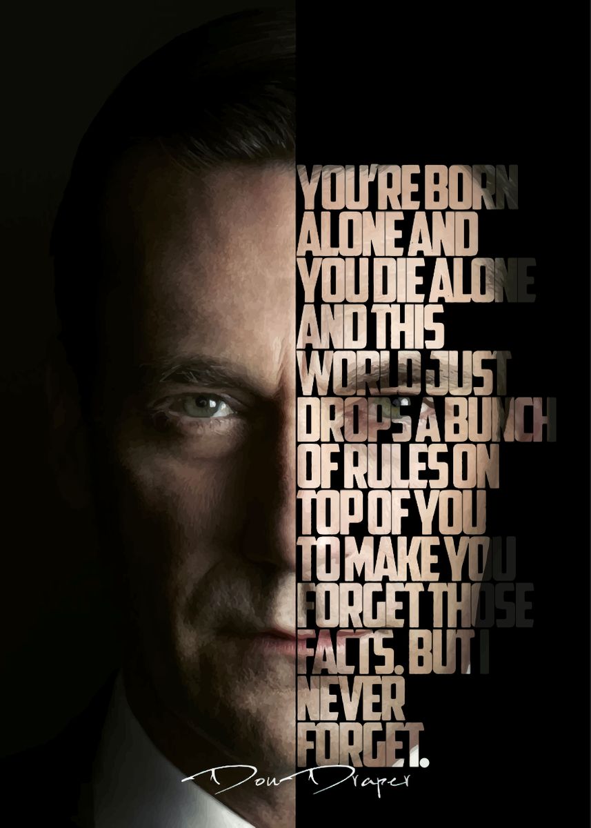 'Don Draper' Poster, picture, metal print, paint by BnWDesigner | Displate