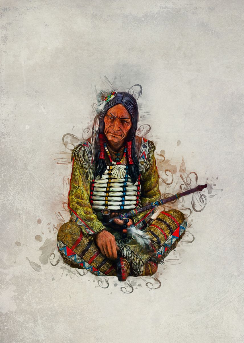 'Indian Chief' Poster by Ian Mitchell | Displate