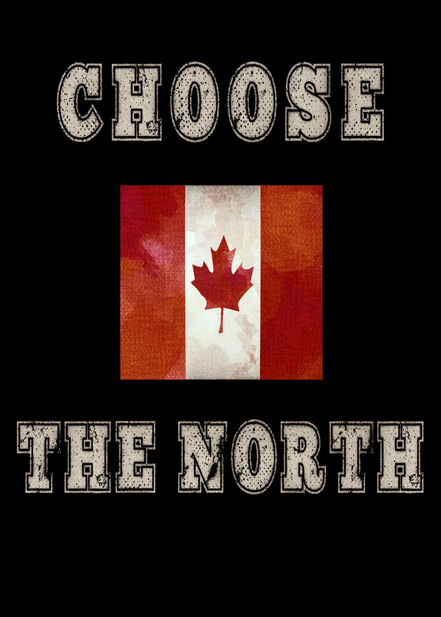 'Canada Flag Quote Proud' Poster, picture, metal print, paint by ...