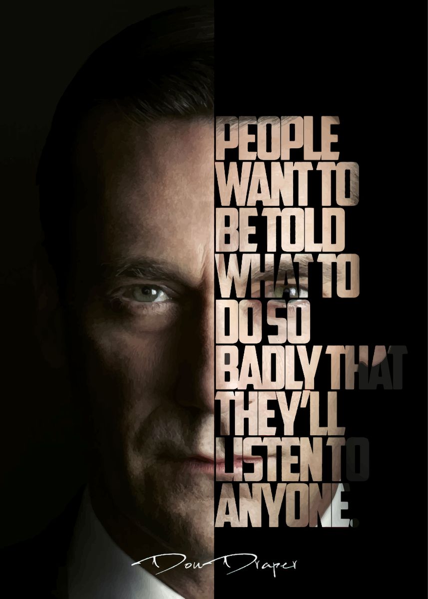 'Don Draper' Poster, picture, metal print, paint by BnWDesigner | Displate