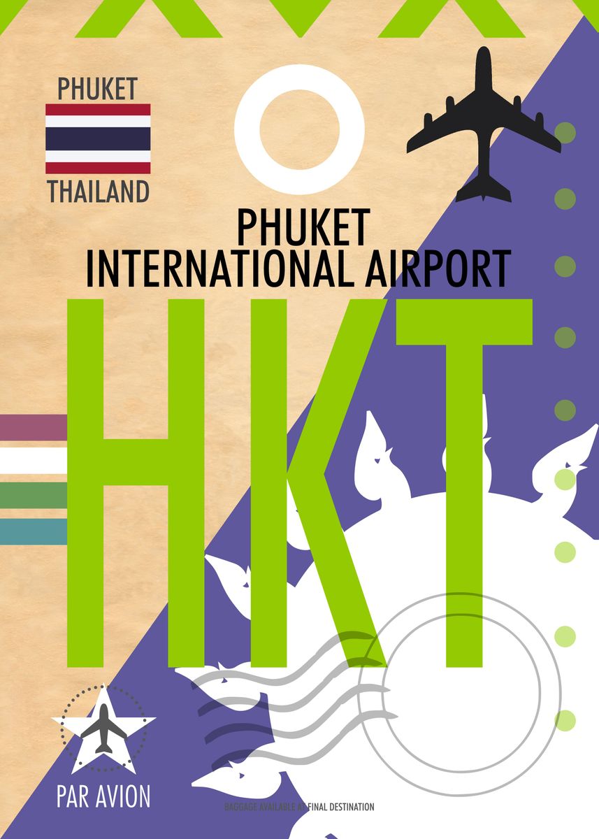 'THAILAND PHUKET HKT' Poster, picture, metal print, paint by Atomic ...