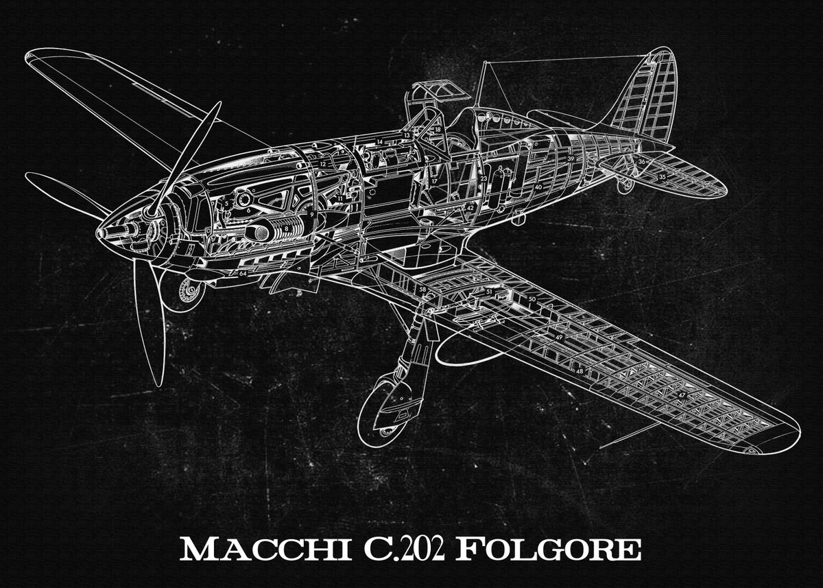 'Macchi C202 Folgore' Poster by JAT DESIGNS | Displate