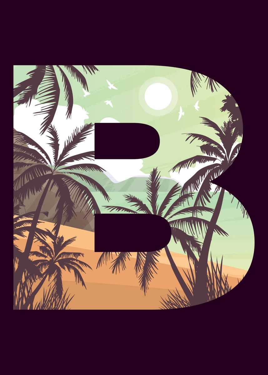 'Letter B for Beach' Poster, picture, metal print, paint by Bombdesign ...