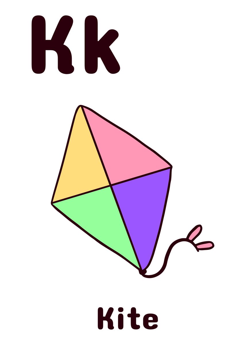 'ALPHABET KIDS ABC LETTER K' Poster, picture, metal print, paint by ...