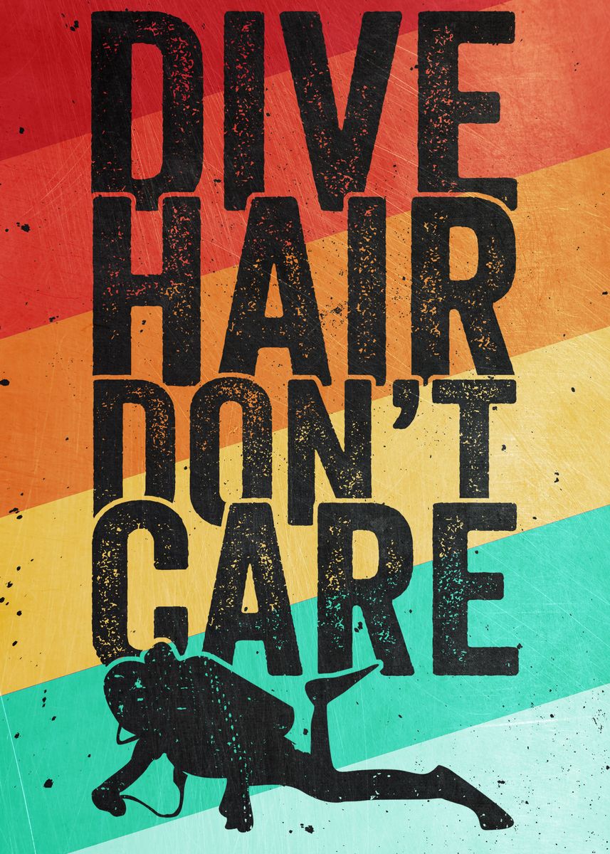 'Scuba Diving Retro Design' Poster, picture, metal print, paint by ...