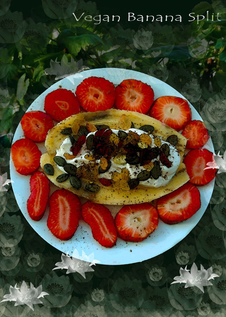 'Vegan banana split' Poster, picture, metal print, paint by Edy Art ...