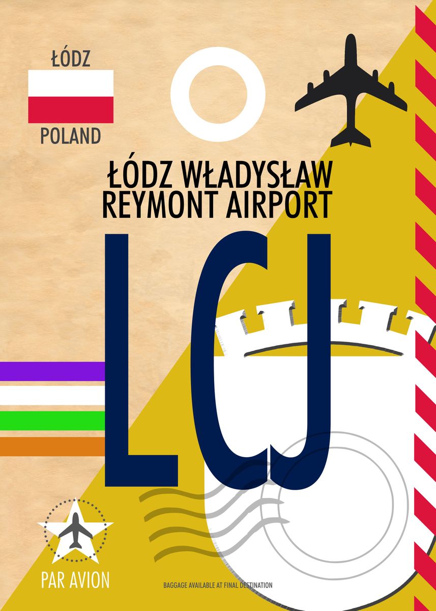'LODZ WLADYSLAW AIRPORT LCJ' Poster, picture, metal print, paint by Atomic Chinook | Displate