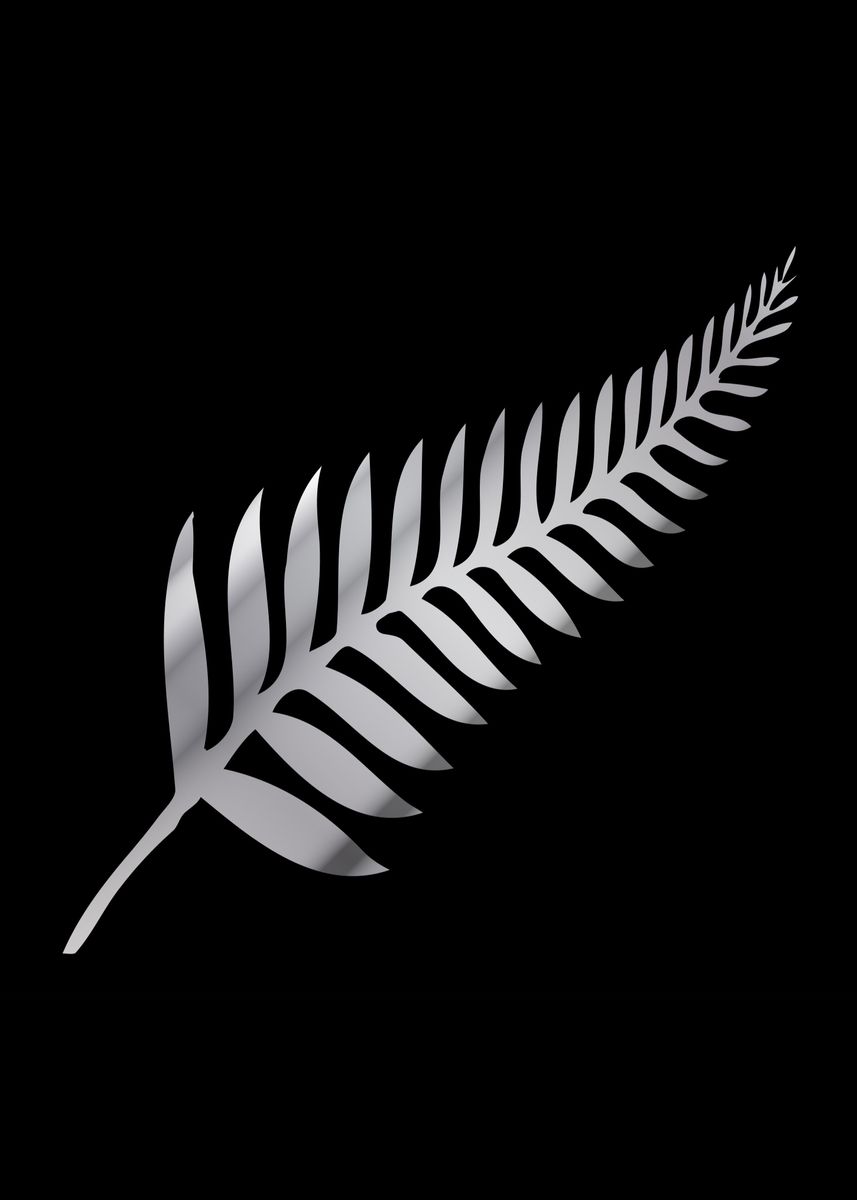 'Silver Fern of New Zealand' Poster, picture, metal print, paint by ...