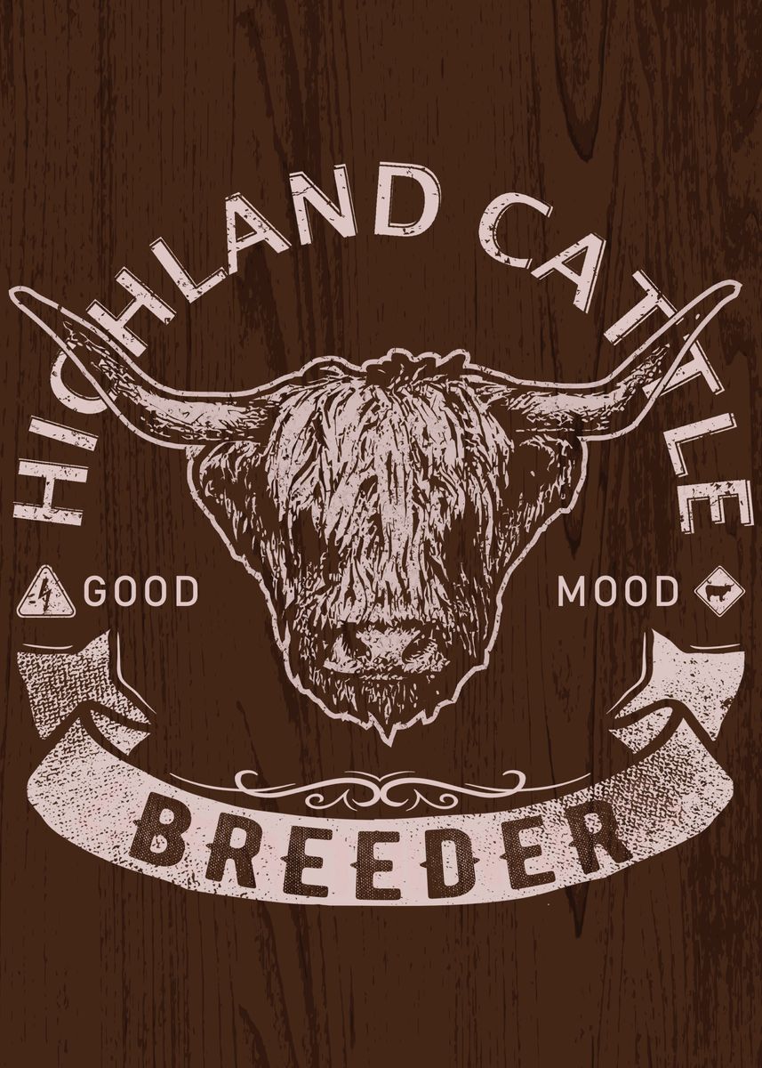 'Highland Cattle Breeder' Poster, picture, metal print, paint by LaLou ...