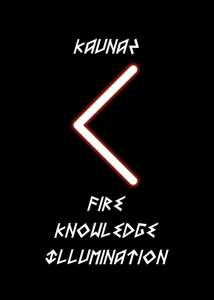 'Kaunaz Rune' Poster, picture, metal print, paint by The Crafting Inn ...