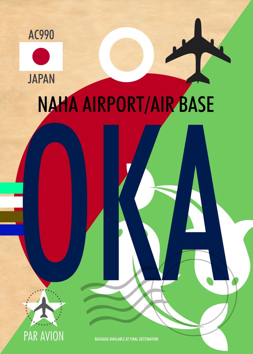 'JAPAN NAHA AIRPORT OKA' Poster, picture, metal print, paint by Atomic ...