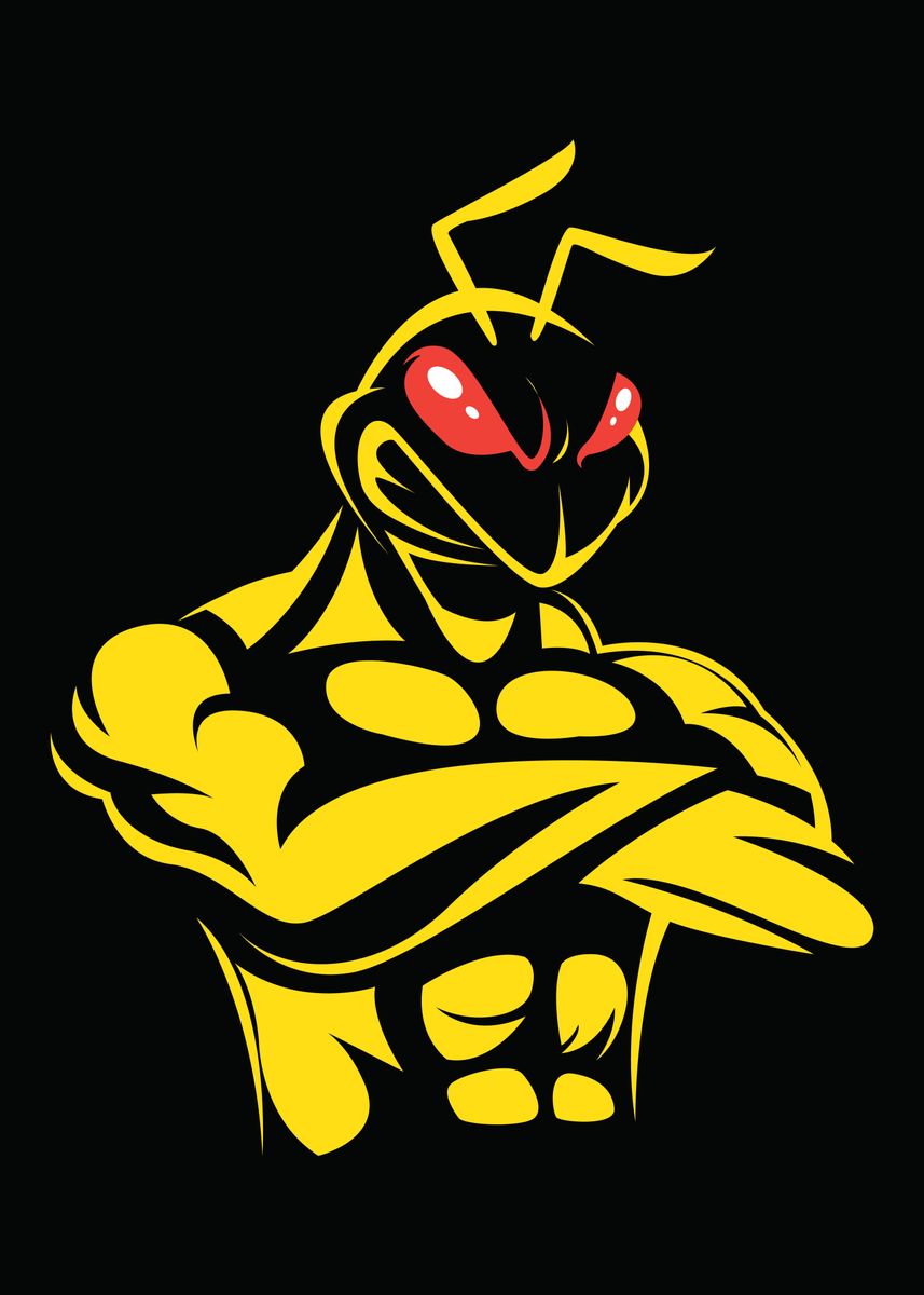 'Muscle Beast Bee' Poster, picture, metal print, paint by sarta sarta ...