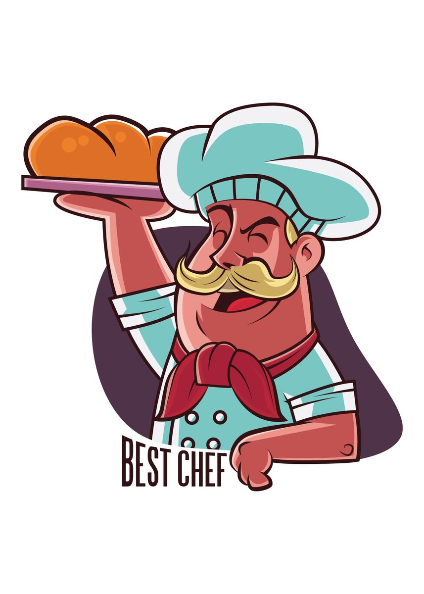 'Best Chef Illustration' Poster, picture, metal print, paint by ...