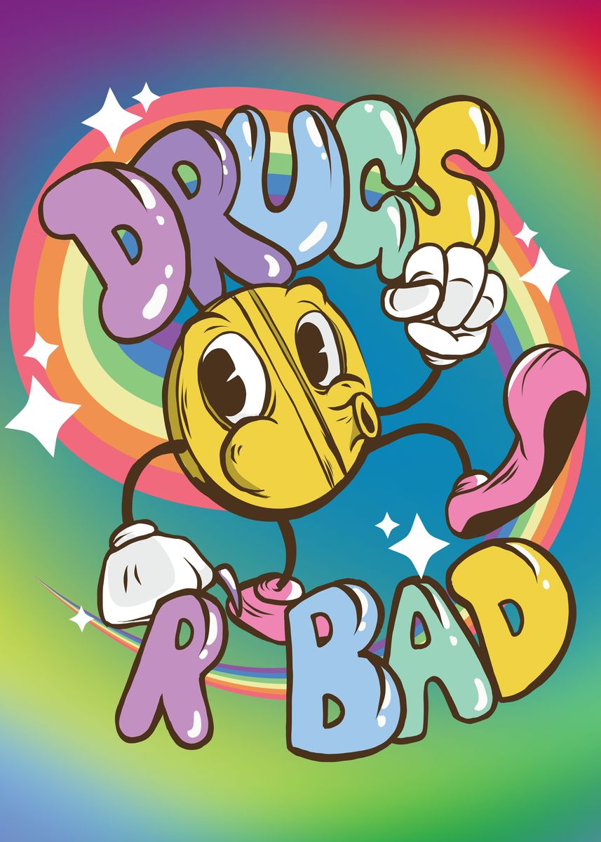 'Drugs R Bad Techno Molly' Poster, picture, metal print, paint by Bigup ...
