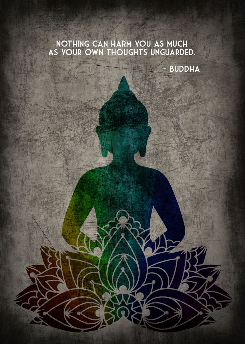 'BUDDHA THOUGHTS' Poster, picture, metal print, paint by Atomic Chinook ...