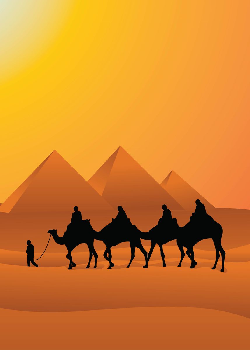 'Camel Egypt Pyramid' Poster by sarta sarta | Displate