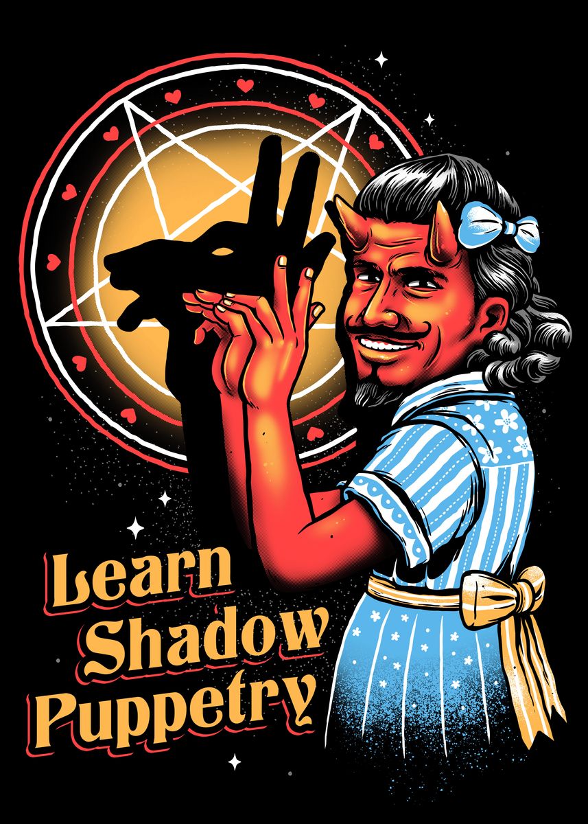 'Learn Shadow Puppetry' Poster, picture, metal print, paint by ...