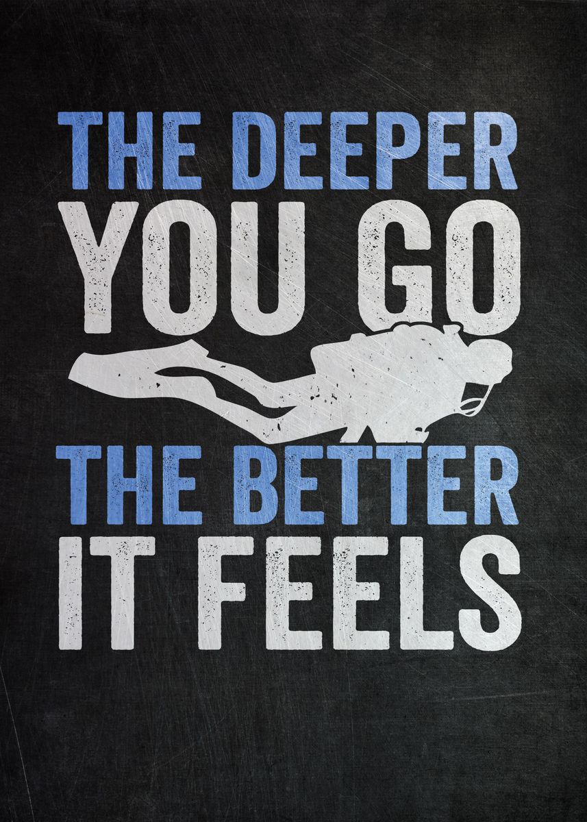 'Scuba Diver Quote' Poster, picture, metal print, paint by PosterWorld ...