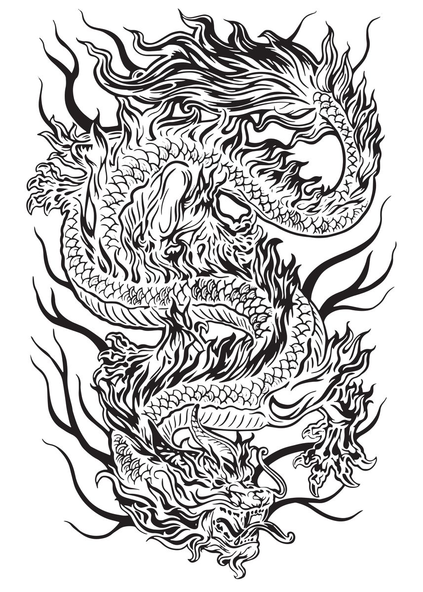 'Asian Dragon' Poster, picture, metal print, paint by StefanART | Displate