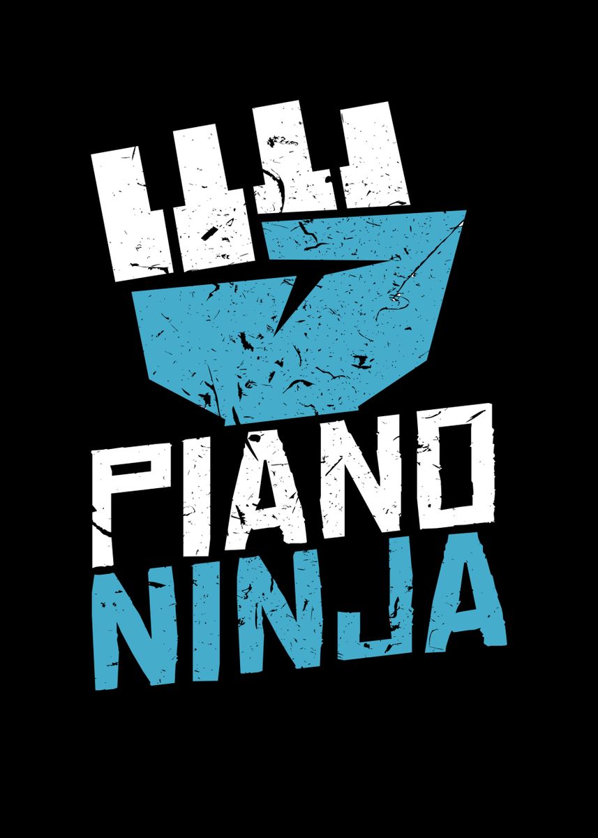 'Piano Ninja Clef Music' Poster, picture, metal print, paint by Mooon ...