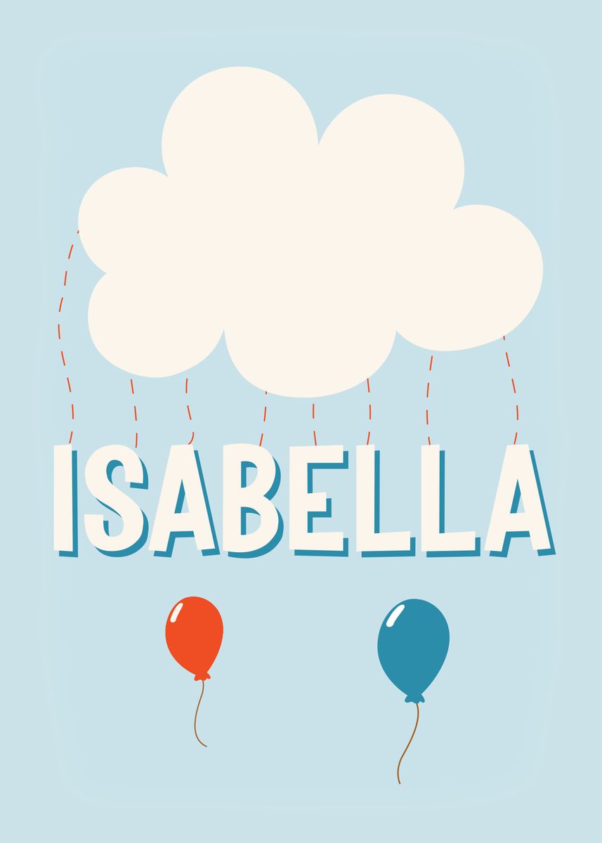 'Isabella Baby Name Gift' Poster, picture, metal print, paint by Ingo ...